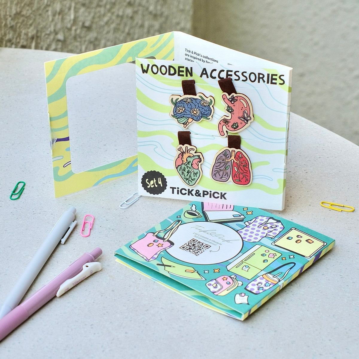 Wooden Bookmark (Set 4) - Fun Things | Tick & Pick – Tick&Pick